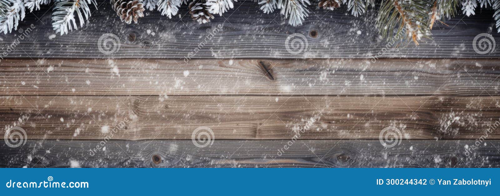Old Wood Texture with Snow and Fir Tree Stock Illustration ...