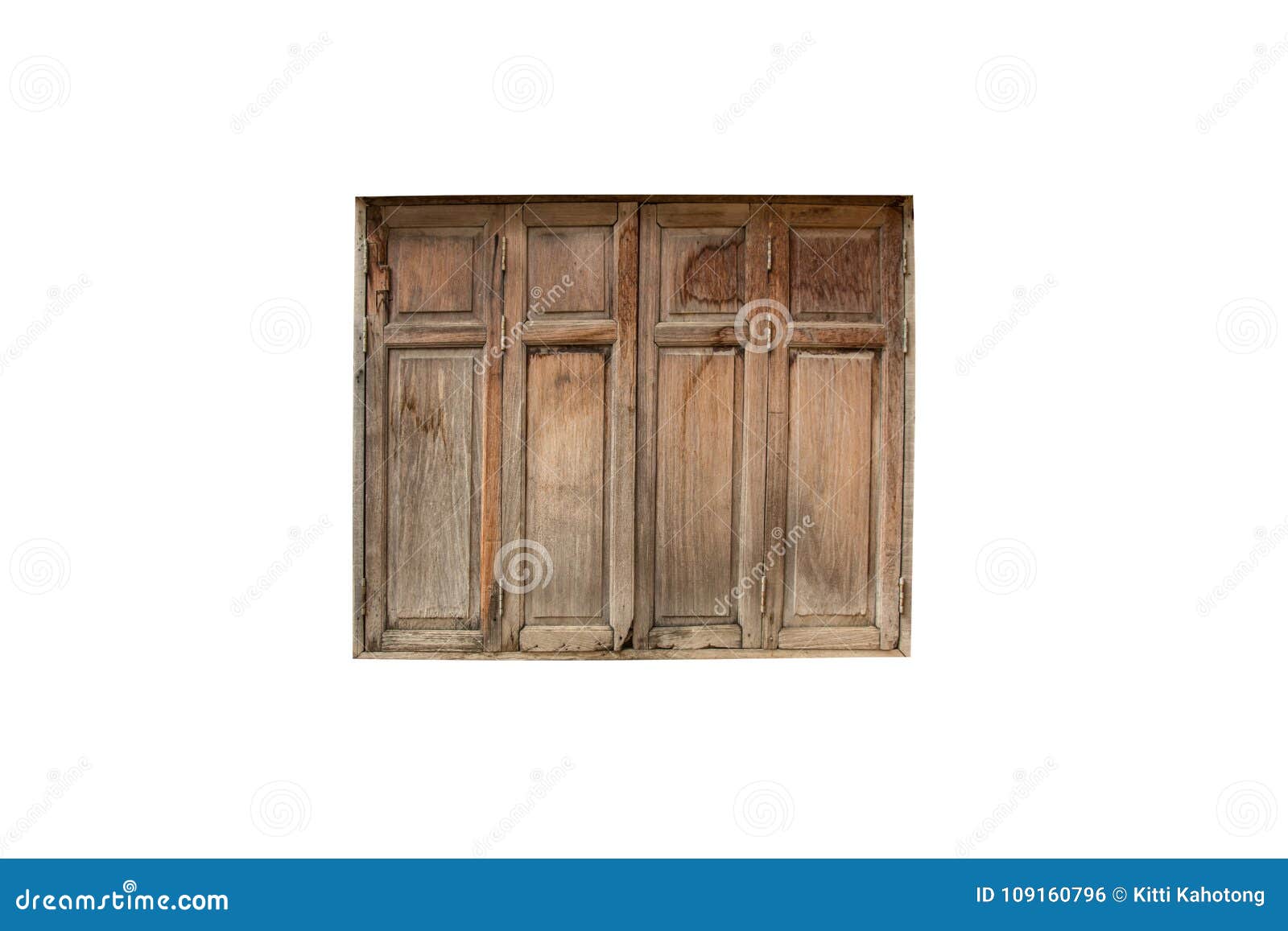 Old Wood Window on White Background Stock Photo - Image of frame ...
