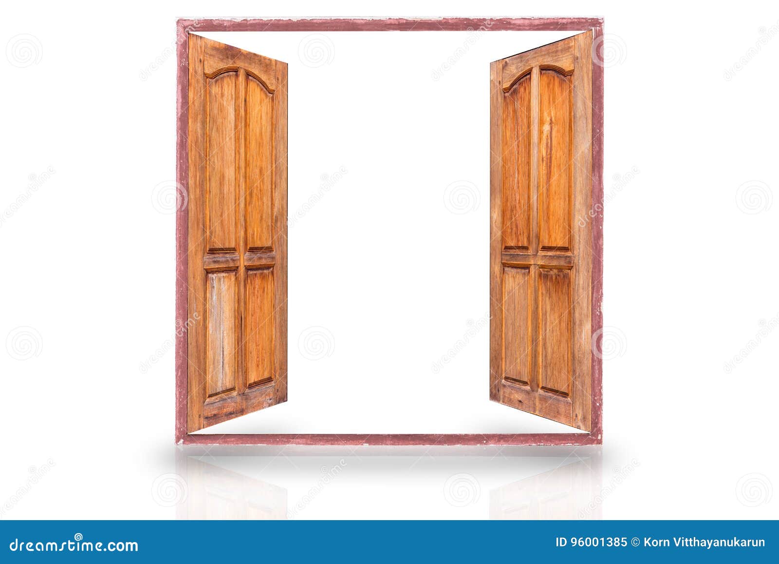 Old Wood Windows Opening Isolated Stock Image - Image of door, white ...