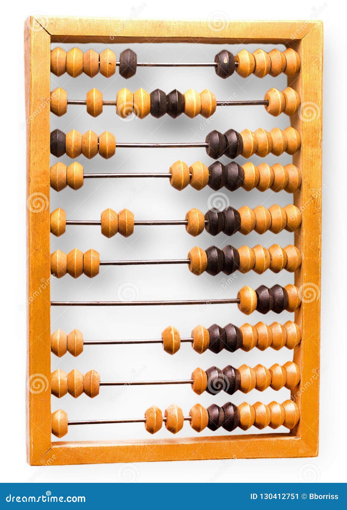 Old Wooden Abacus on the White Stock Image - Image of bead, number ...