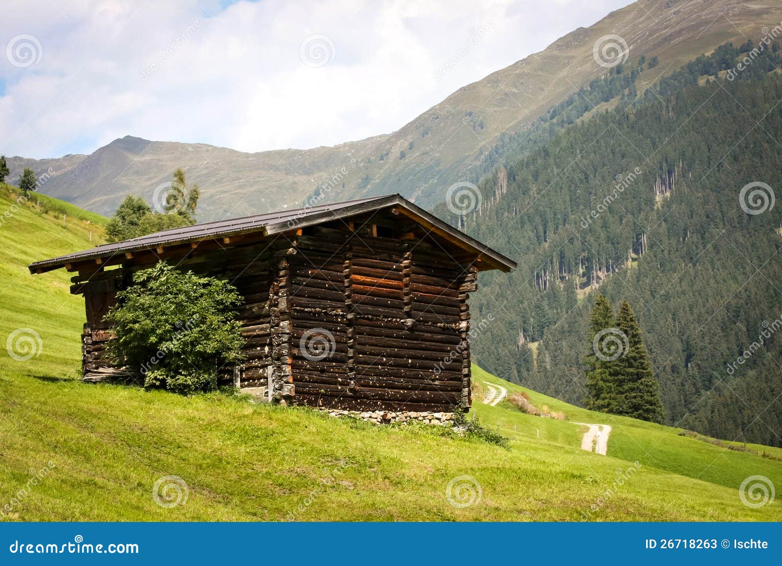 Old Wooden Barn in the Alps Stock Image - Image of autumn, green: 26718263