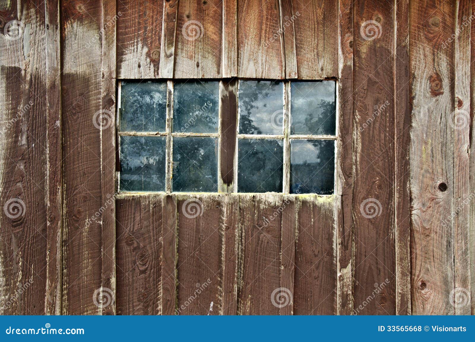 Old Wooden Barn with Double Windows Stock Photo - Image of glass, stain ...