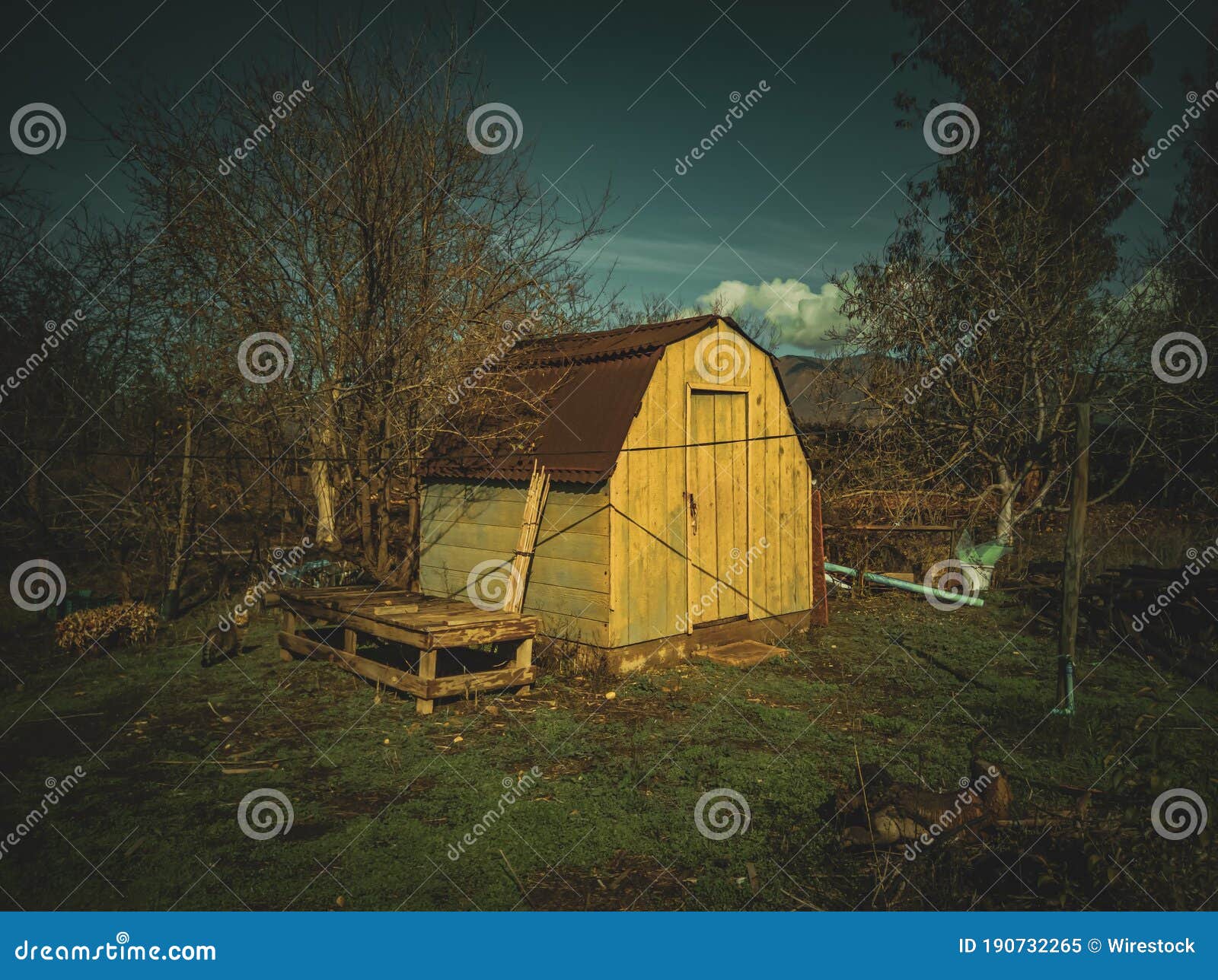 Old Wooden Barn in a Field on a Sunny Day Stock Image - Image of ...