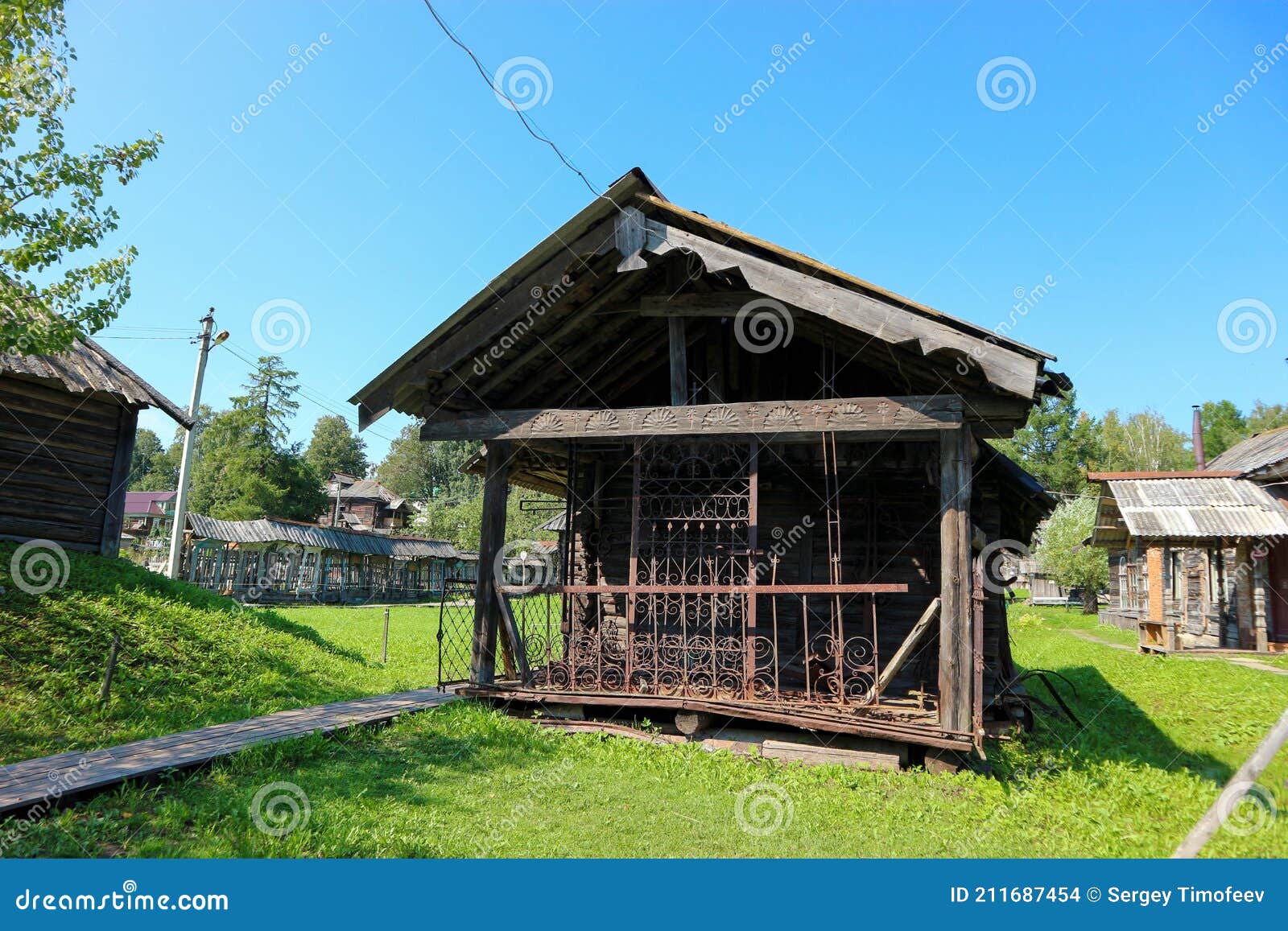 Old Wooden Barn in Russian Outback Village Stock Photo - Image of tree ...