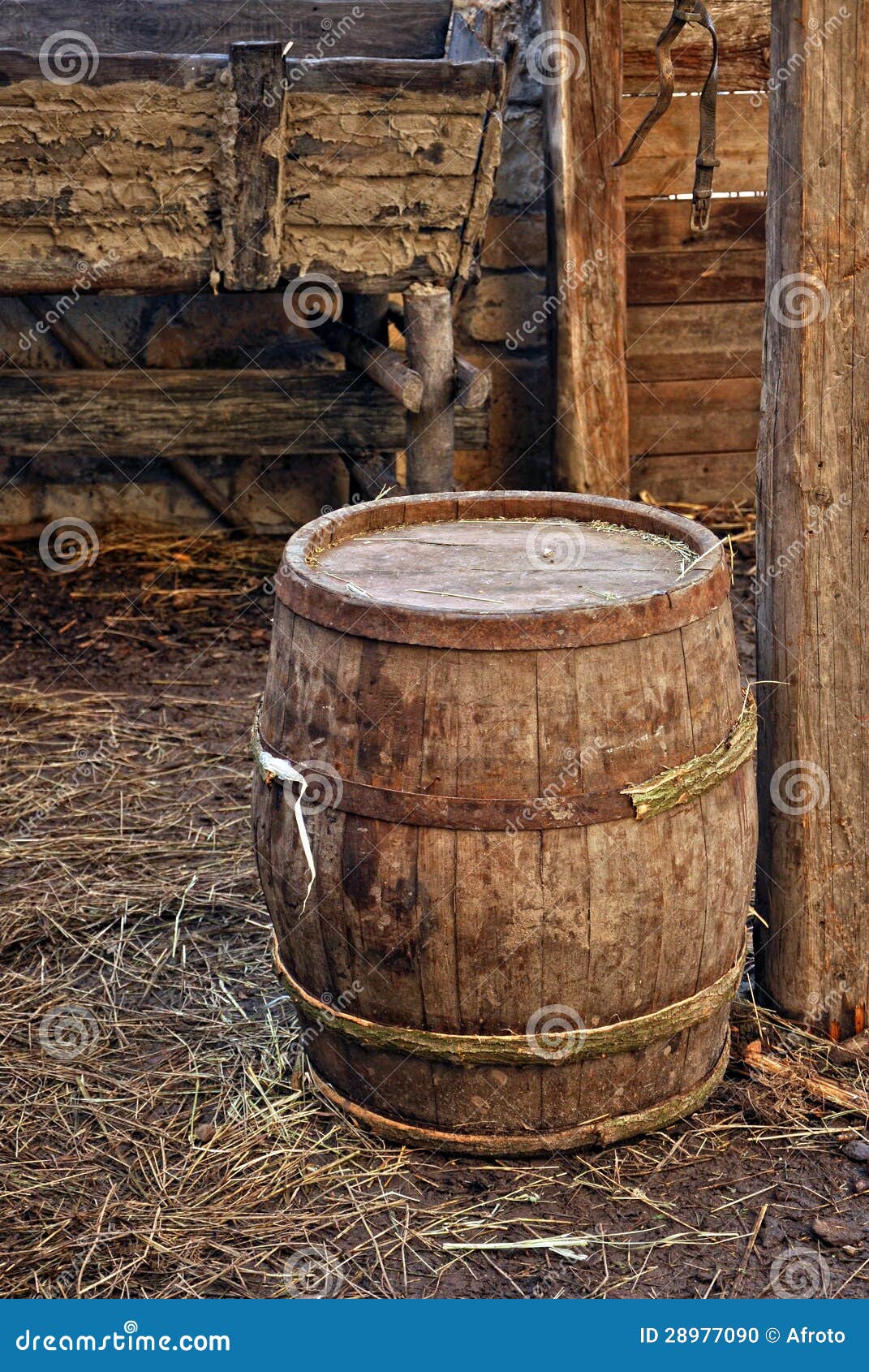 Old wooden barrel stock photo. Image of western, beer - 28977090