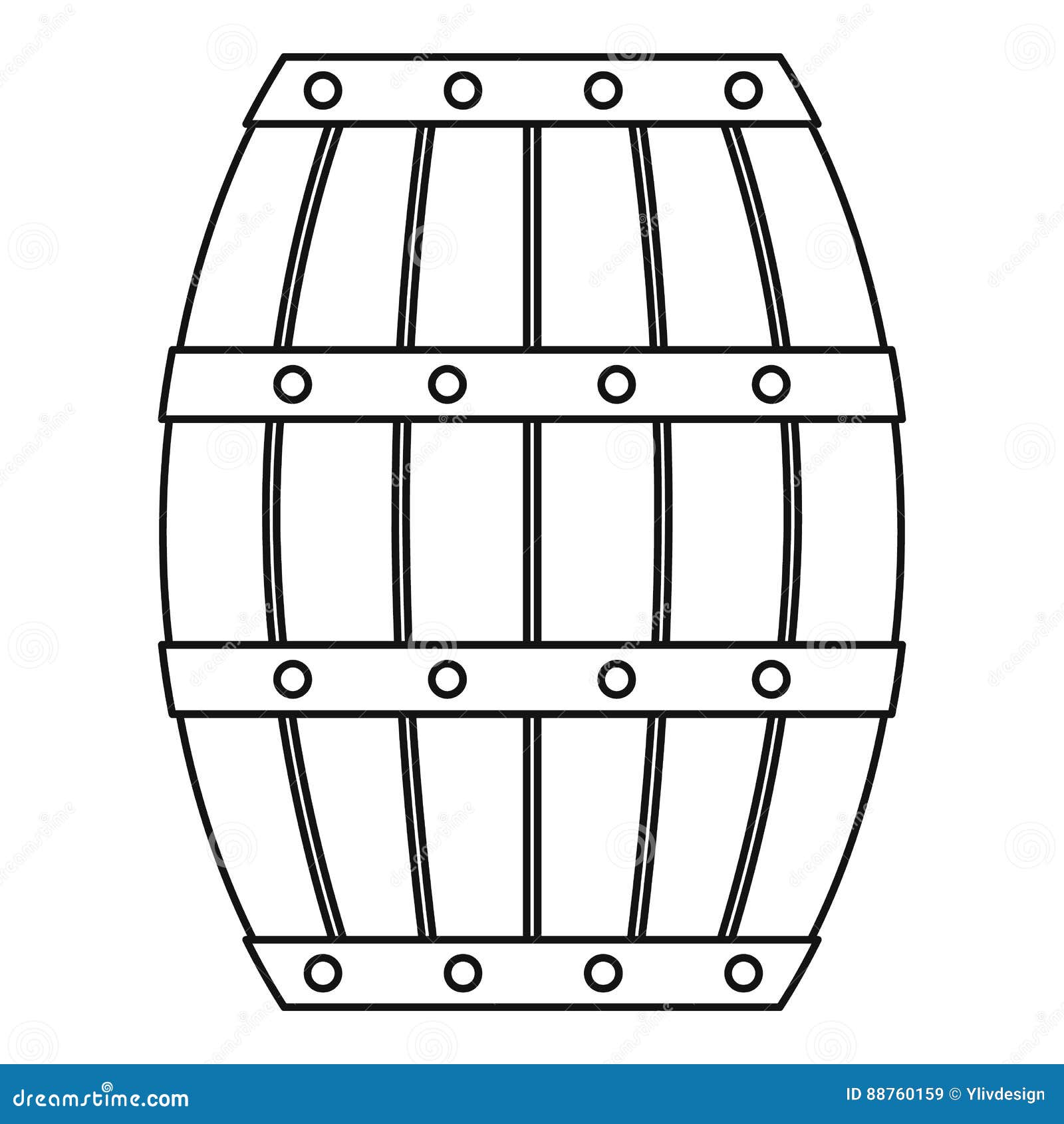 Old Wooden Barrel Icon, Outline Style Stock Vector - Illustration of ...