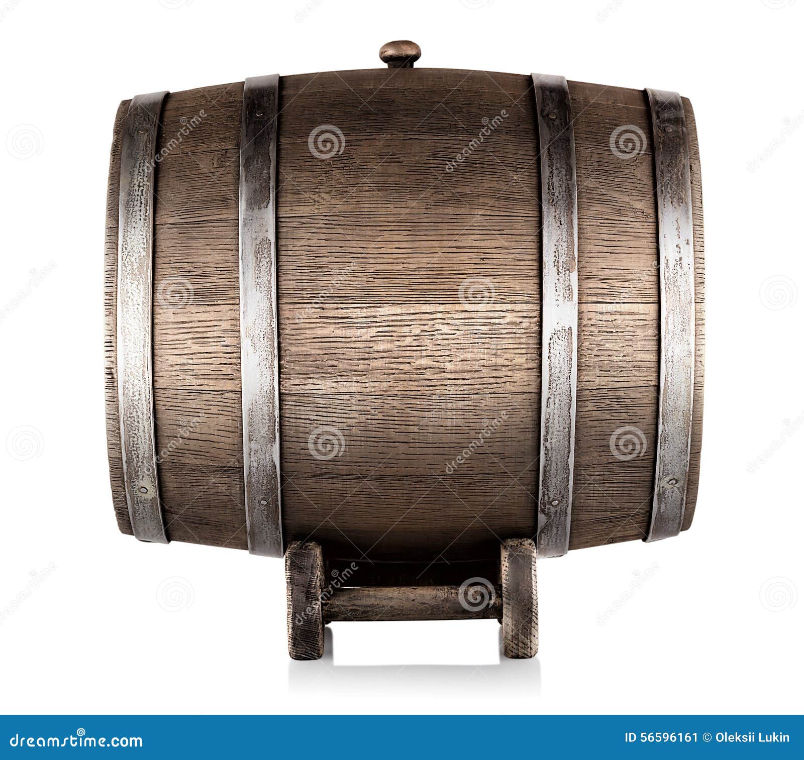 Old wooden barrel on stand stock image. Image of storage - 56596161