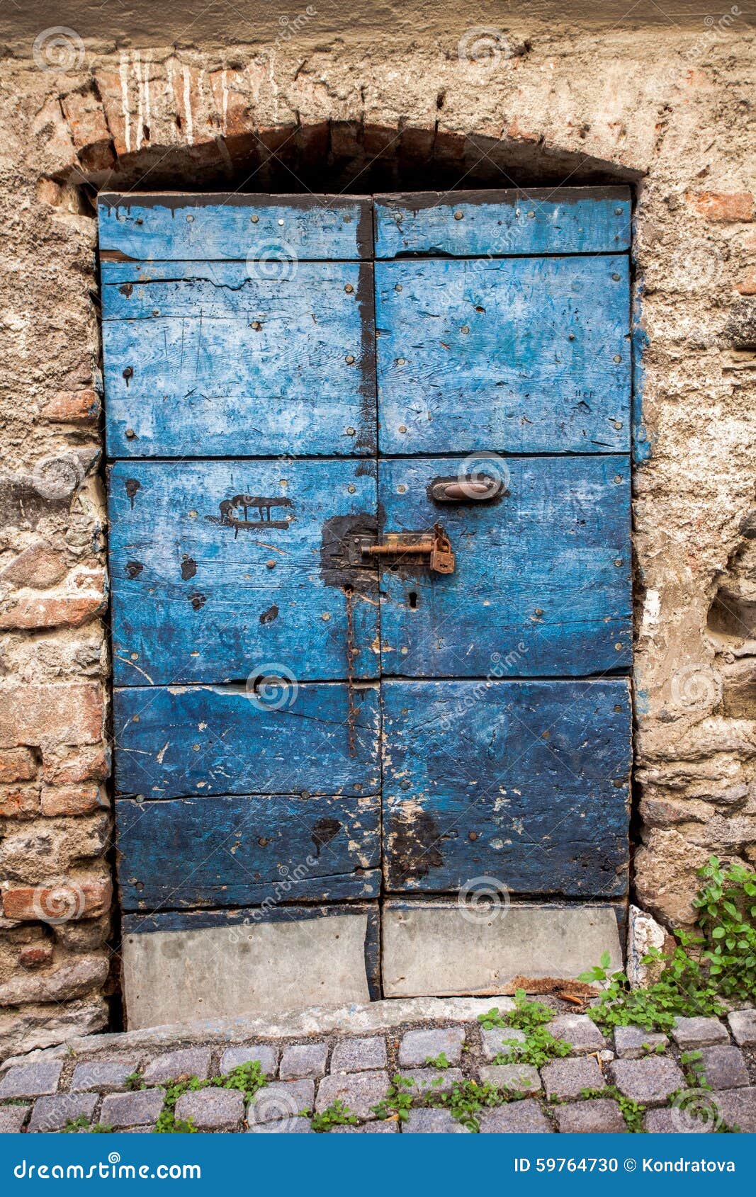 Old wooden blue door stock photo. Image of building, entrance - 59764730
