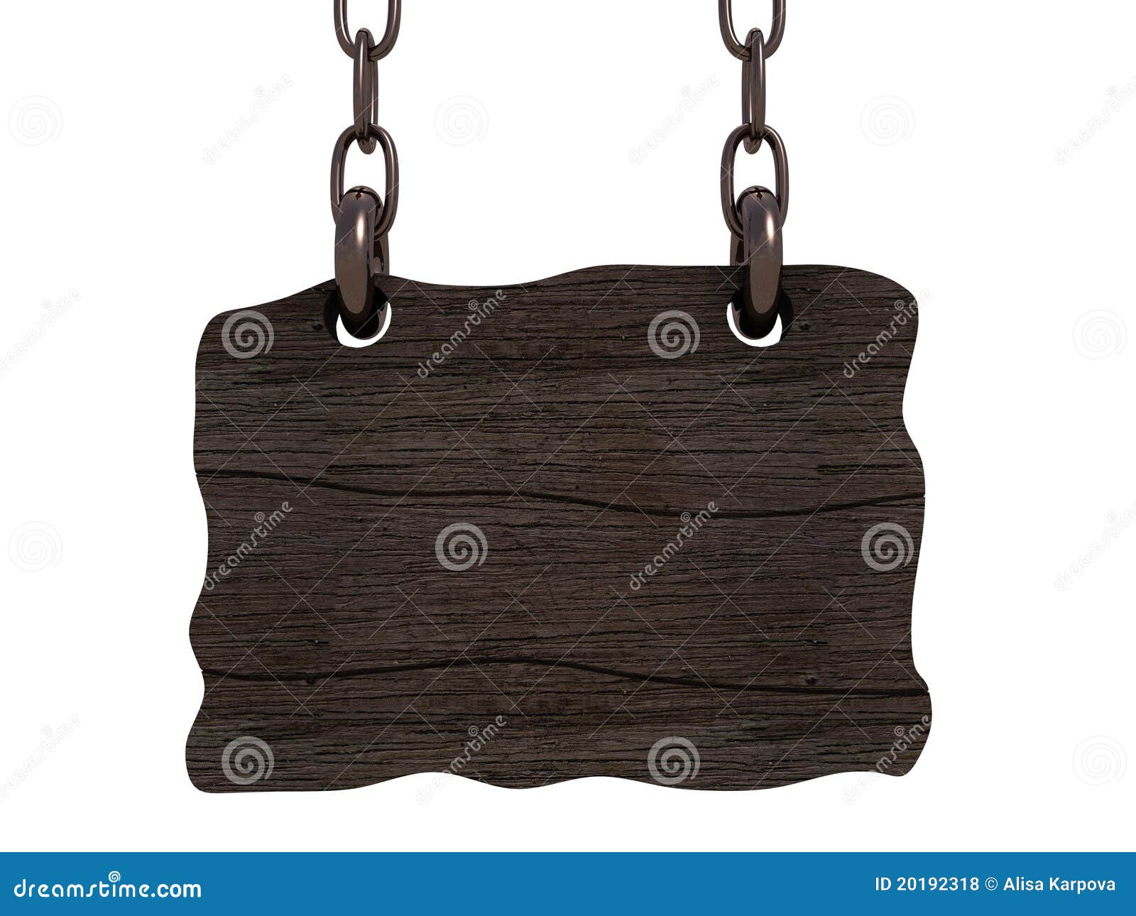 Old Wooden Board Hanging on Chains Stock Illustration - Illustration of ...