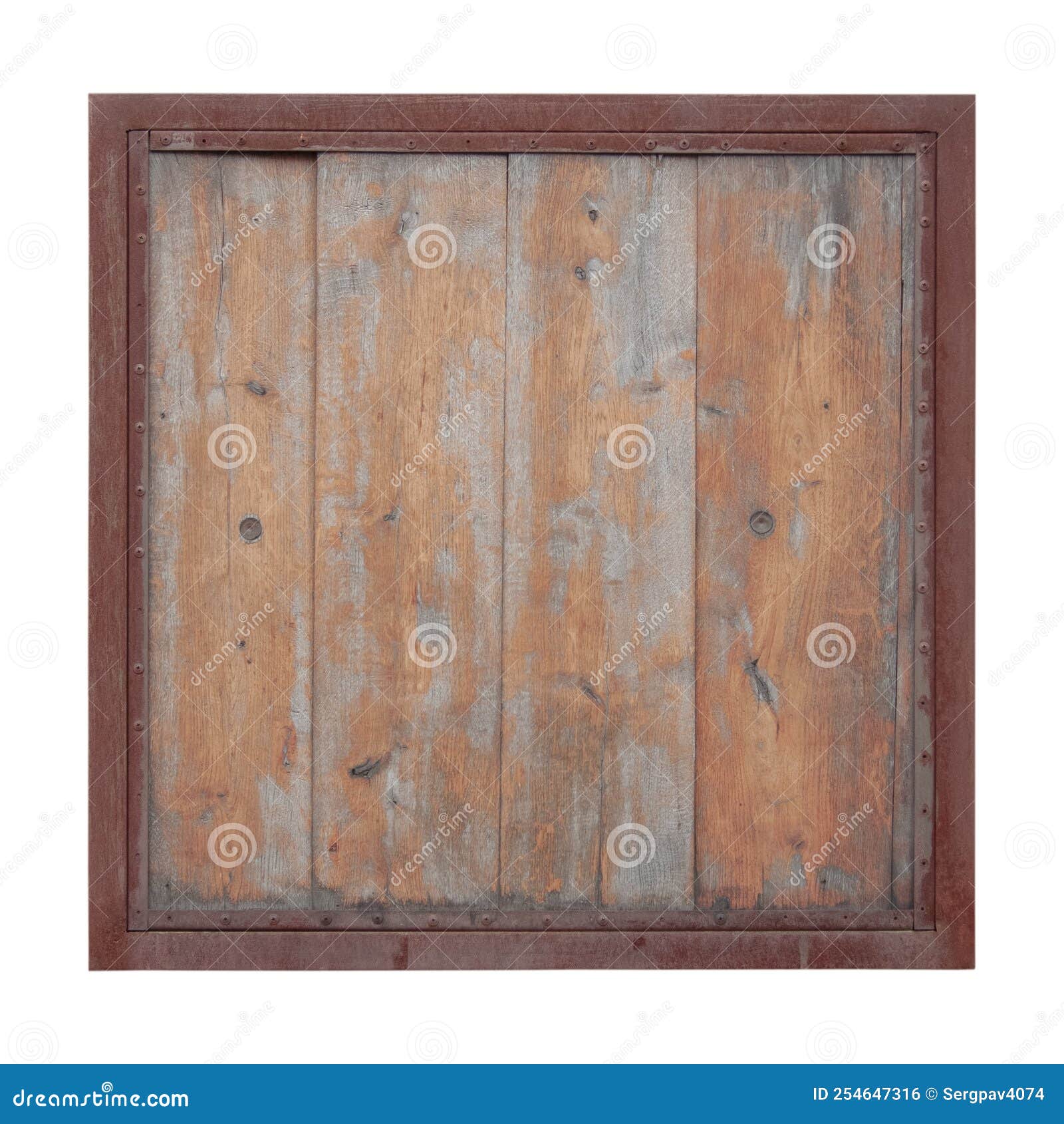 Old Wooden Boards in a Rusty Frame Stock Photo - Image of antique ...