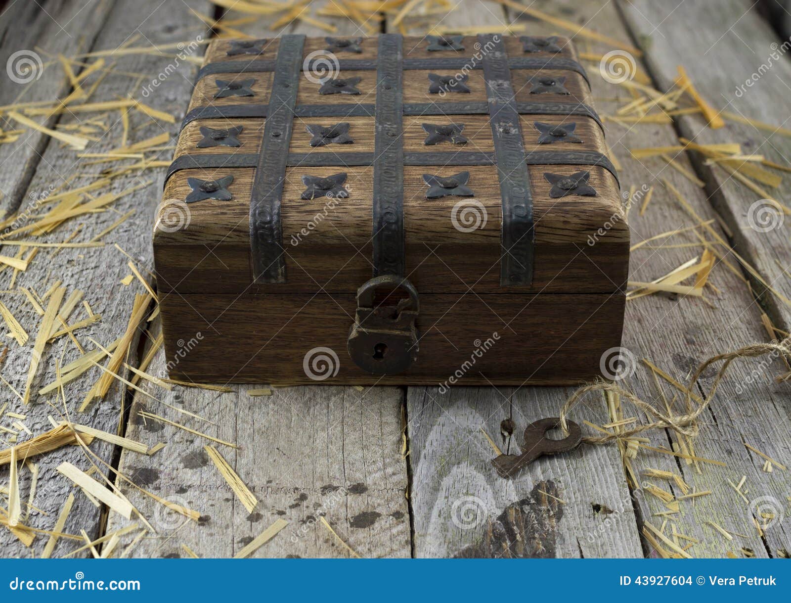 Old wooden box with lock stock photo. Image of closed - 43927604