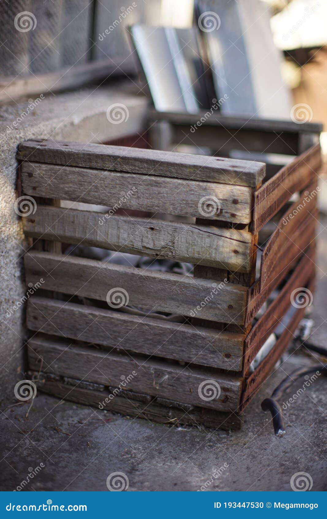 Old Wooden Box with One Side Made of Rusty Metal Stock Photo - Image of ...