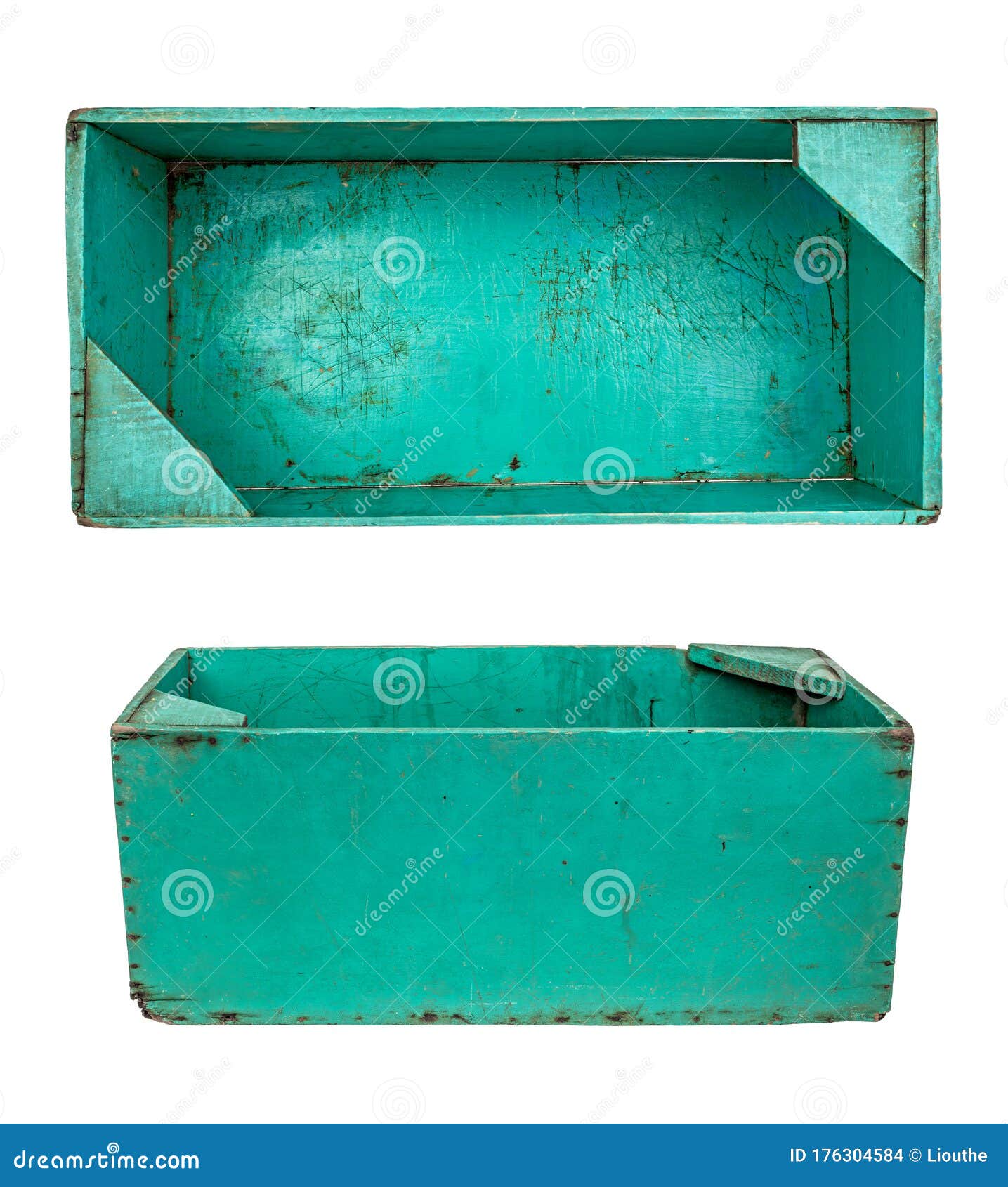 Old wooden box over white stock photo. Image of antic - 176304584