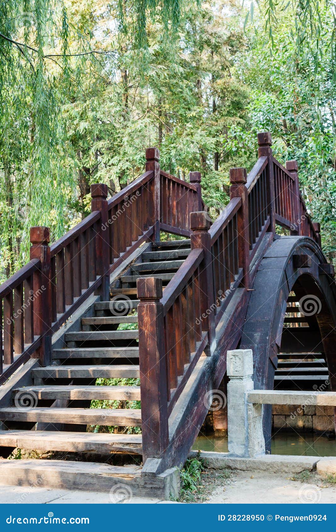Old wooden bridge stock photo. Image of asia, architecture - 28228950