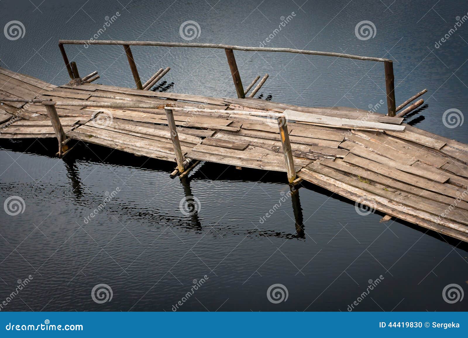 Old Wooden Bridge Above the River Stock Photo - Image of road, nails ...