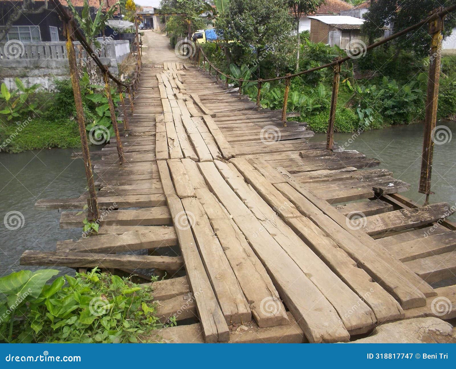 Old Wooden Bridge in Bandung Stock Image - Image of bandung, history ...
