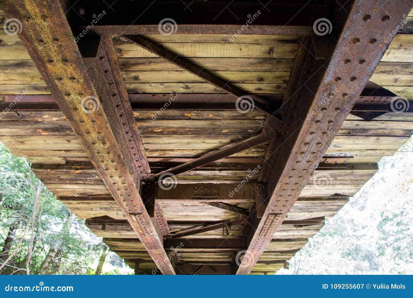 Bridge bottom view stock image. Image of wooden, construction - 109255607