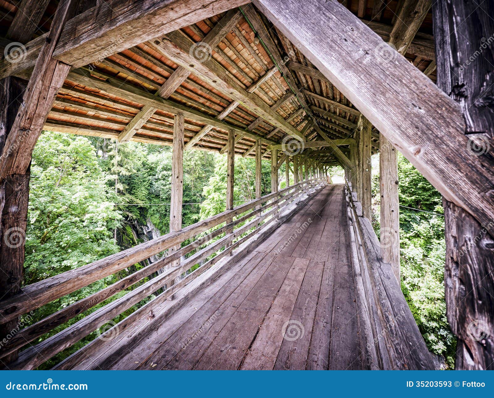 Old wooden bridge stock image. Image of brown, lens, railing - 35203593