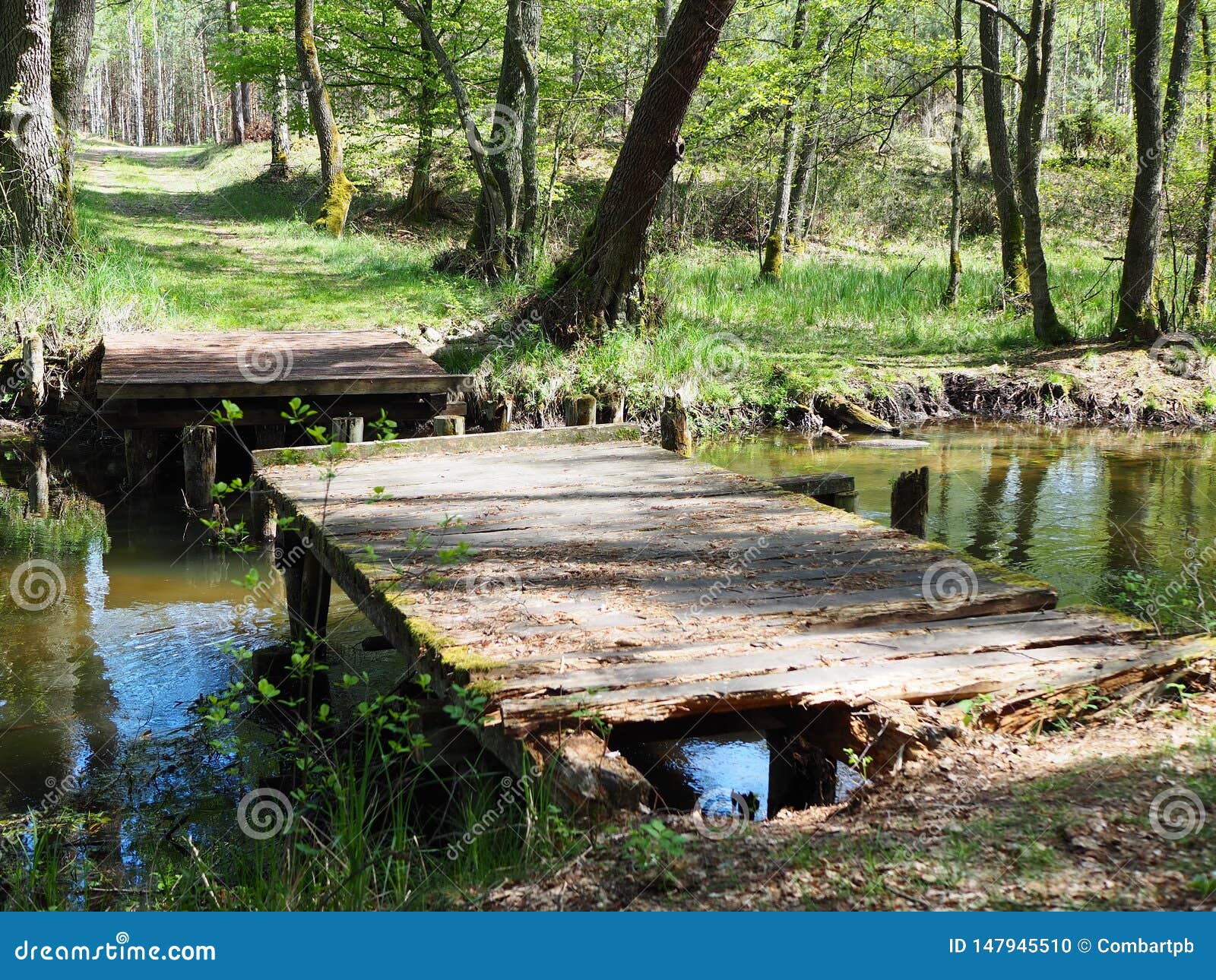 Old Wooden Bridge with Hole Stock Photo - Image of beautiful, europe ...