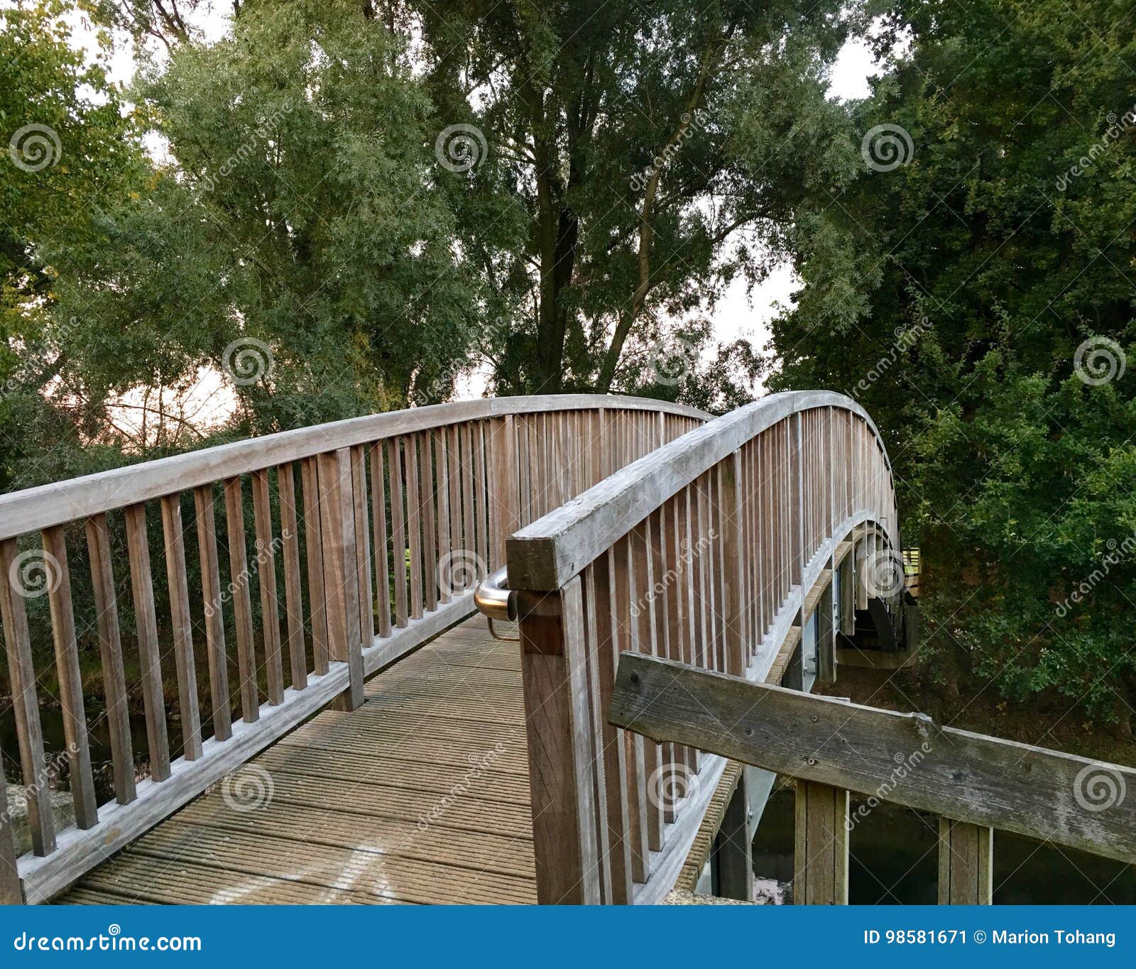 Old Wooden Bridge Over a Small River Stock Image - Image of object ...