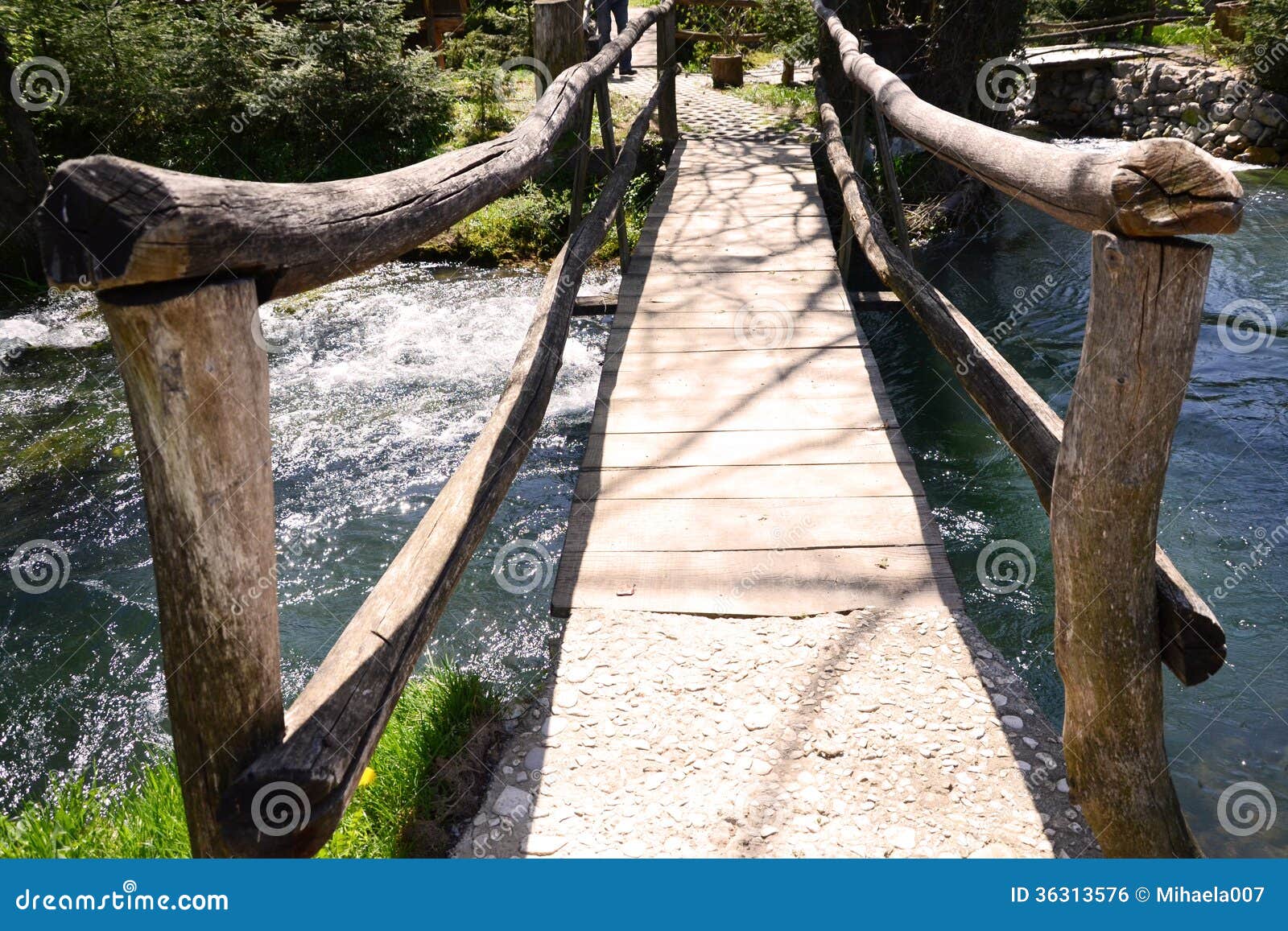 Old wooden bridge stock photo. Image of little, water - 36313576