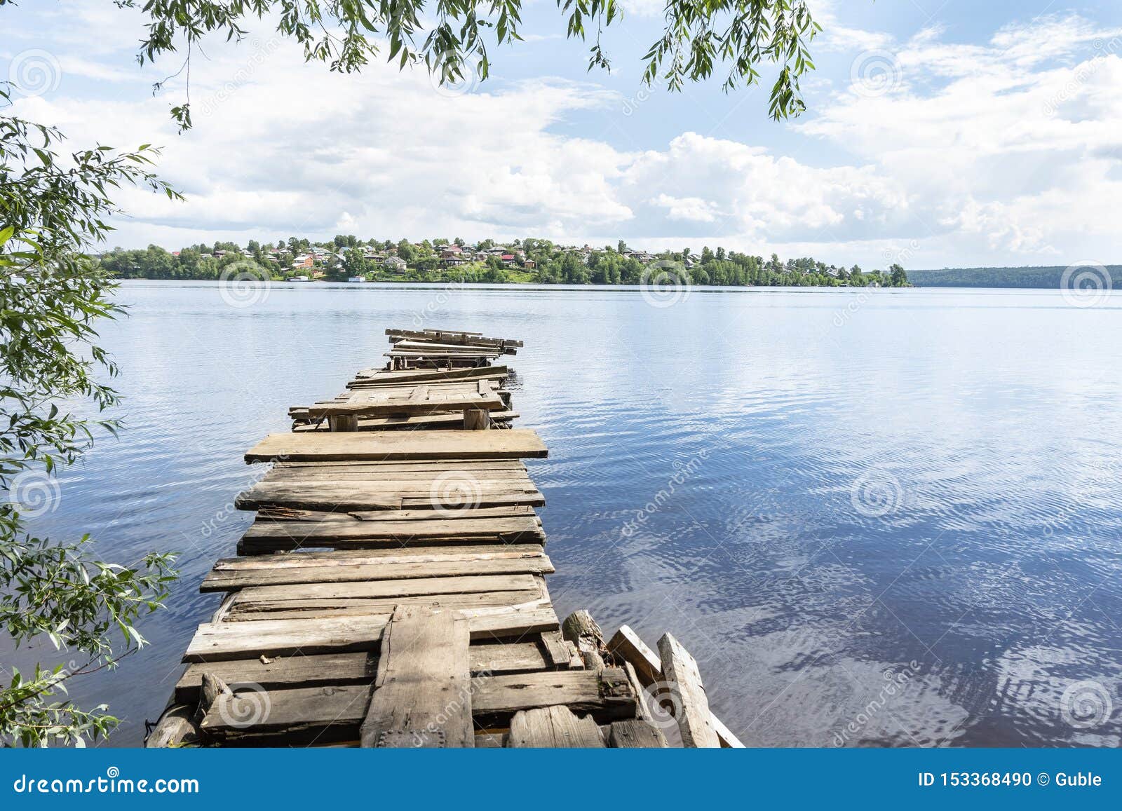 Old Wooden Bridge on the River Bank. Rustic Bridge of Boards Stock ...