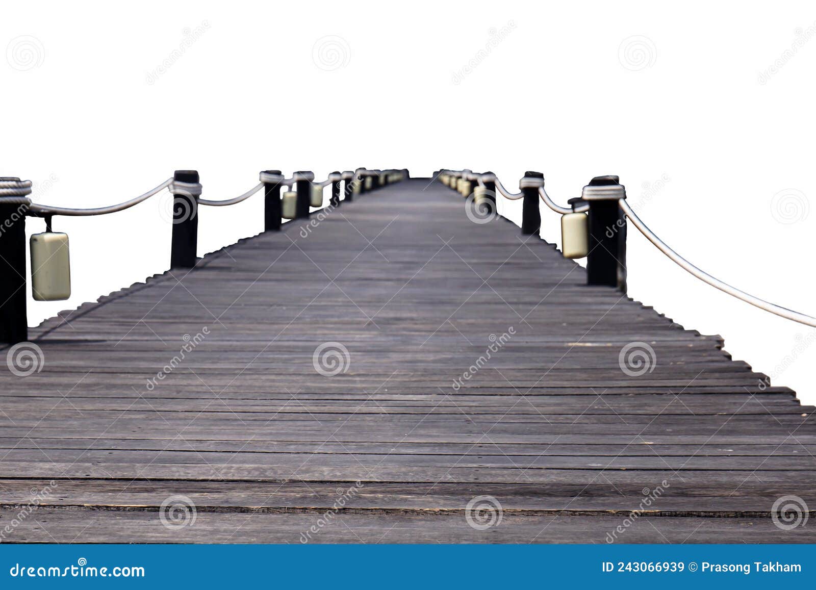 Old Wooden Bridge on White Background Isolated on White Background ...