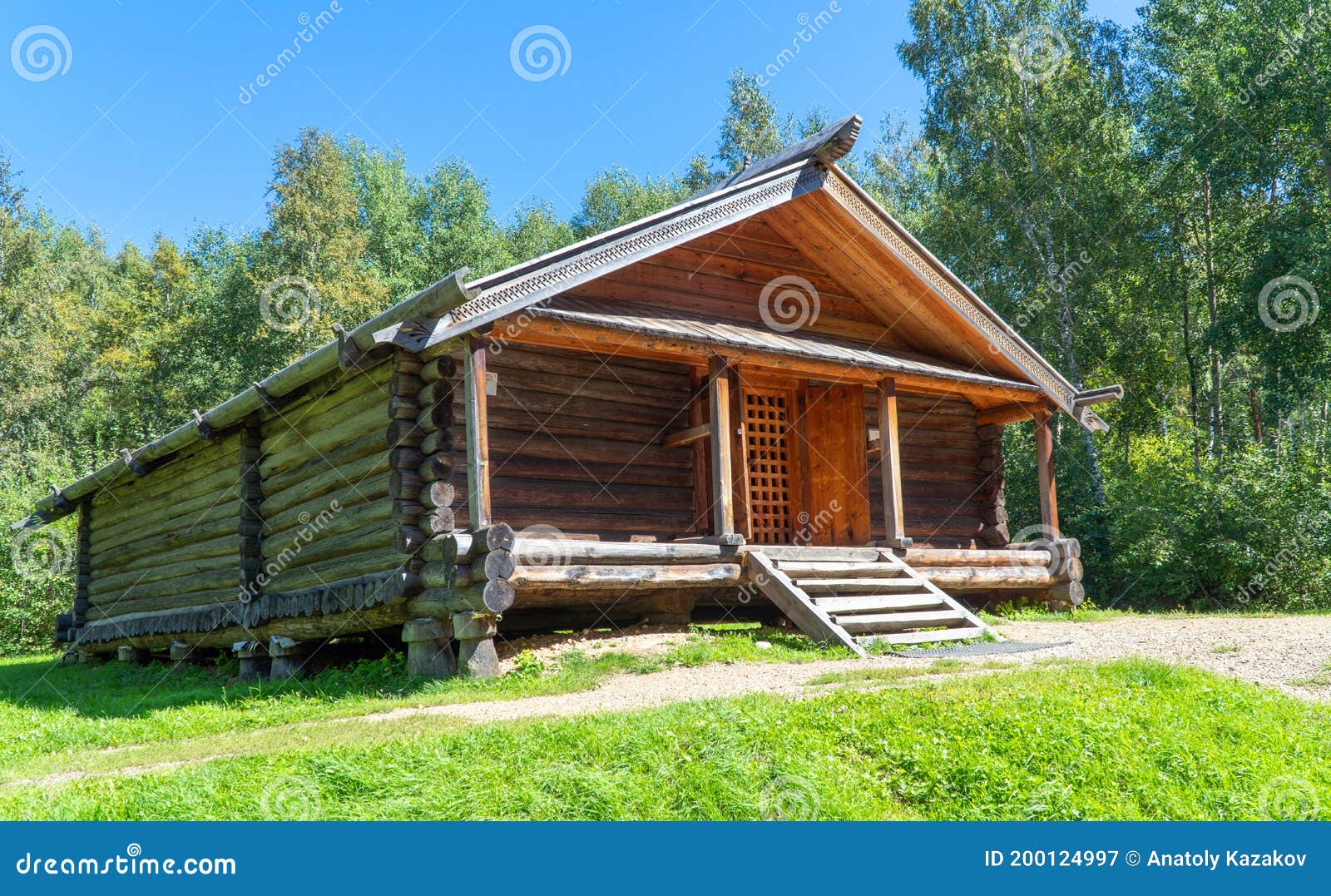 Old Wooden Building in the Forest. Russian Barn Stock Image - Image of ...