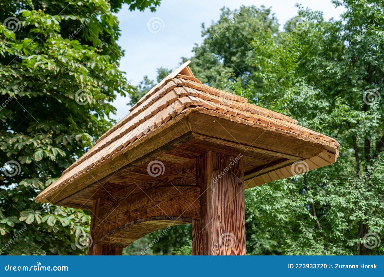 Old, Wooden Canopy Over the Gate. Wooden Construction Stock Photo ...