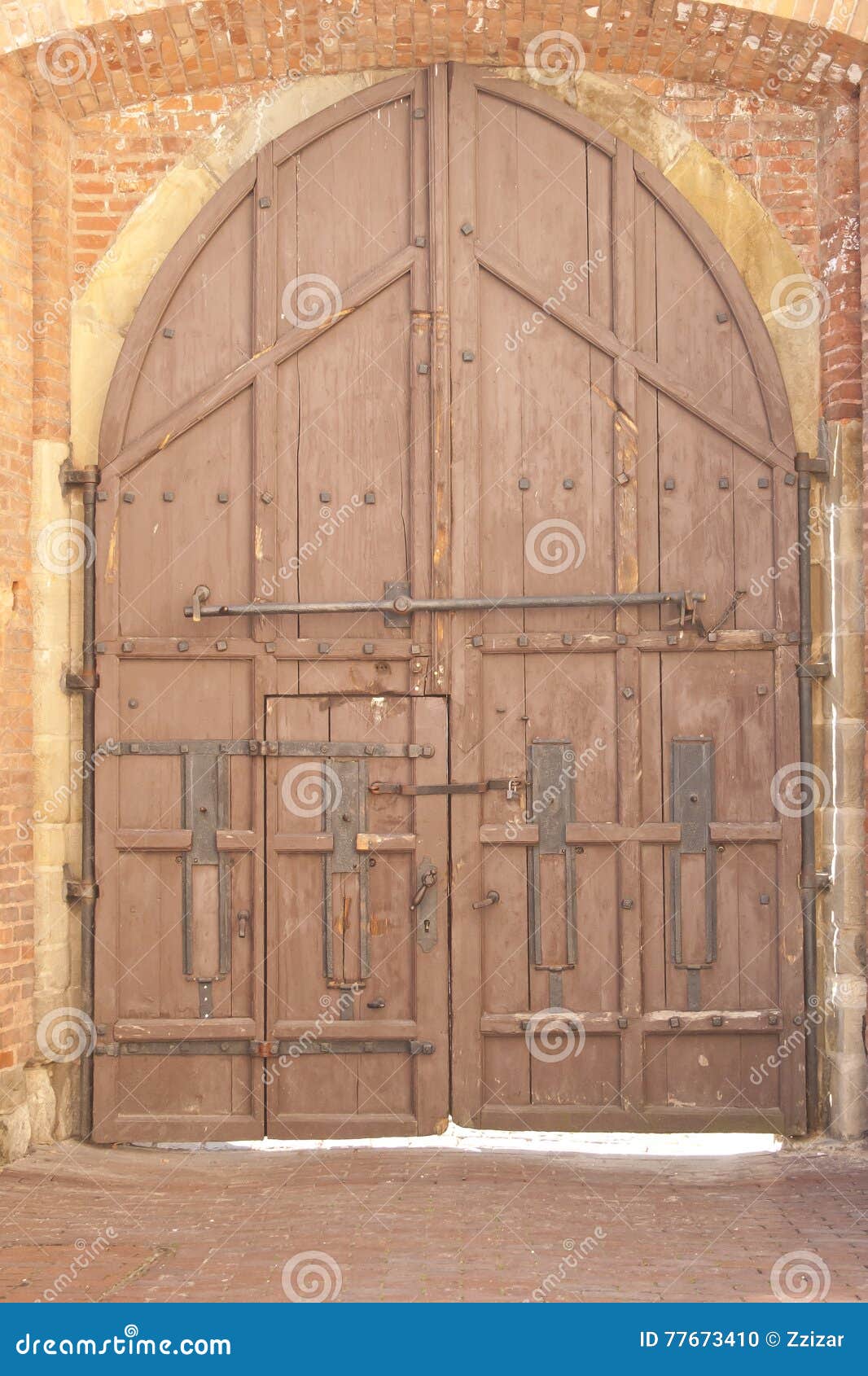 Old Wooden Castle Gate stock photo. Image of wooden, castle - 77673410