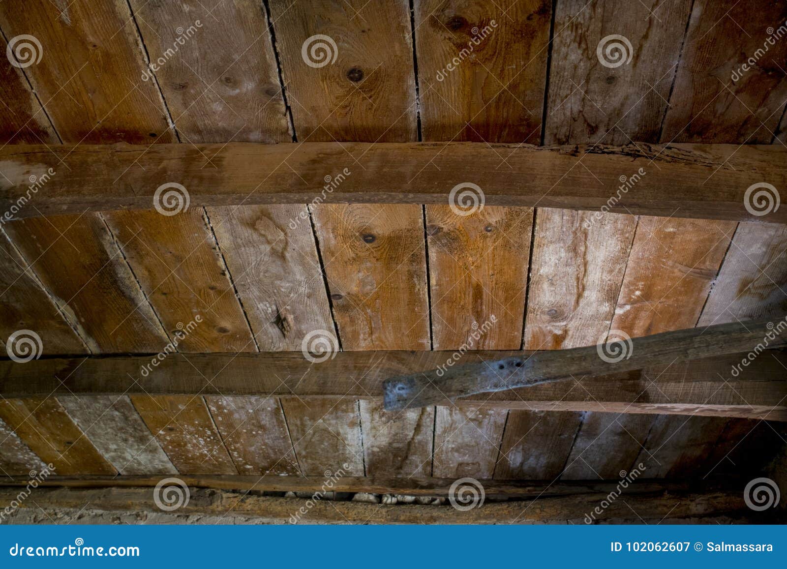 Old Wooden Ceiling with Fine Timbers Stock Image - Image of timber ...