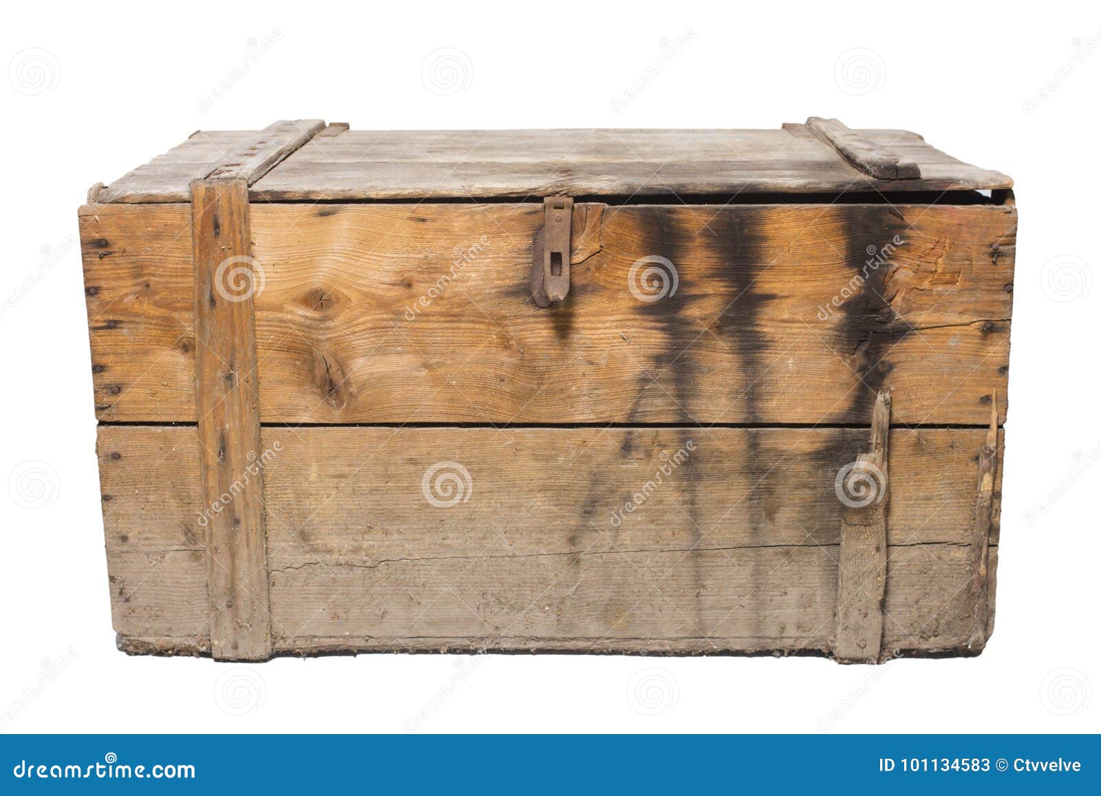 Old wooden chest, isolated stock image. Image of close - 101134583