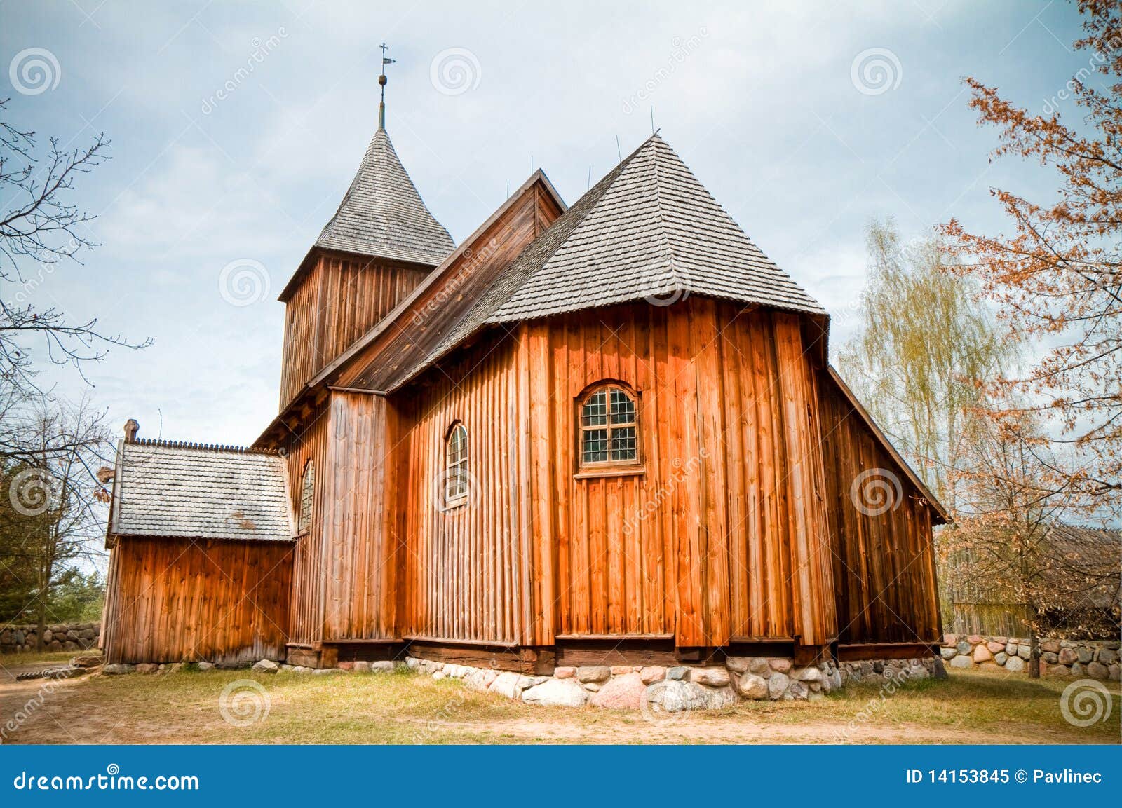 Old wooden church stock image. Image of roof, nature - 14153845