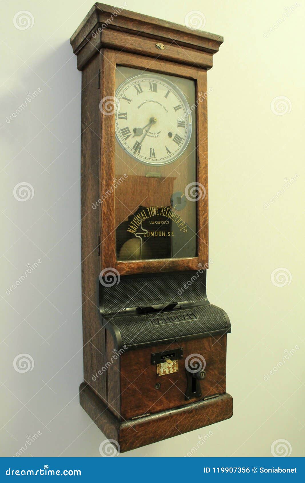 Old wooden clock stock photo. Image of roman, quality - 119907356