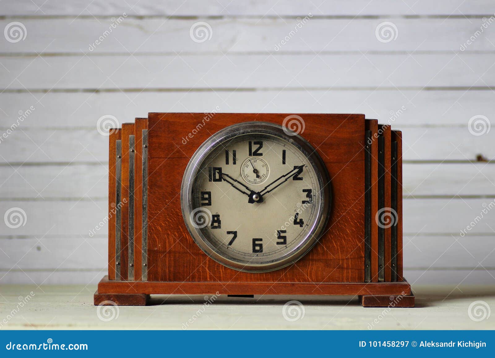 Old wooden clock stock image. Image of brown, modern - 101458297