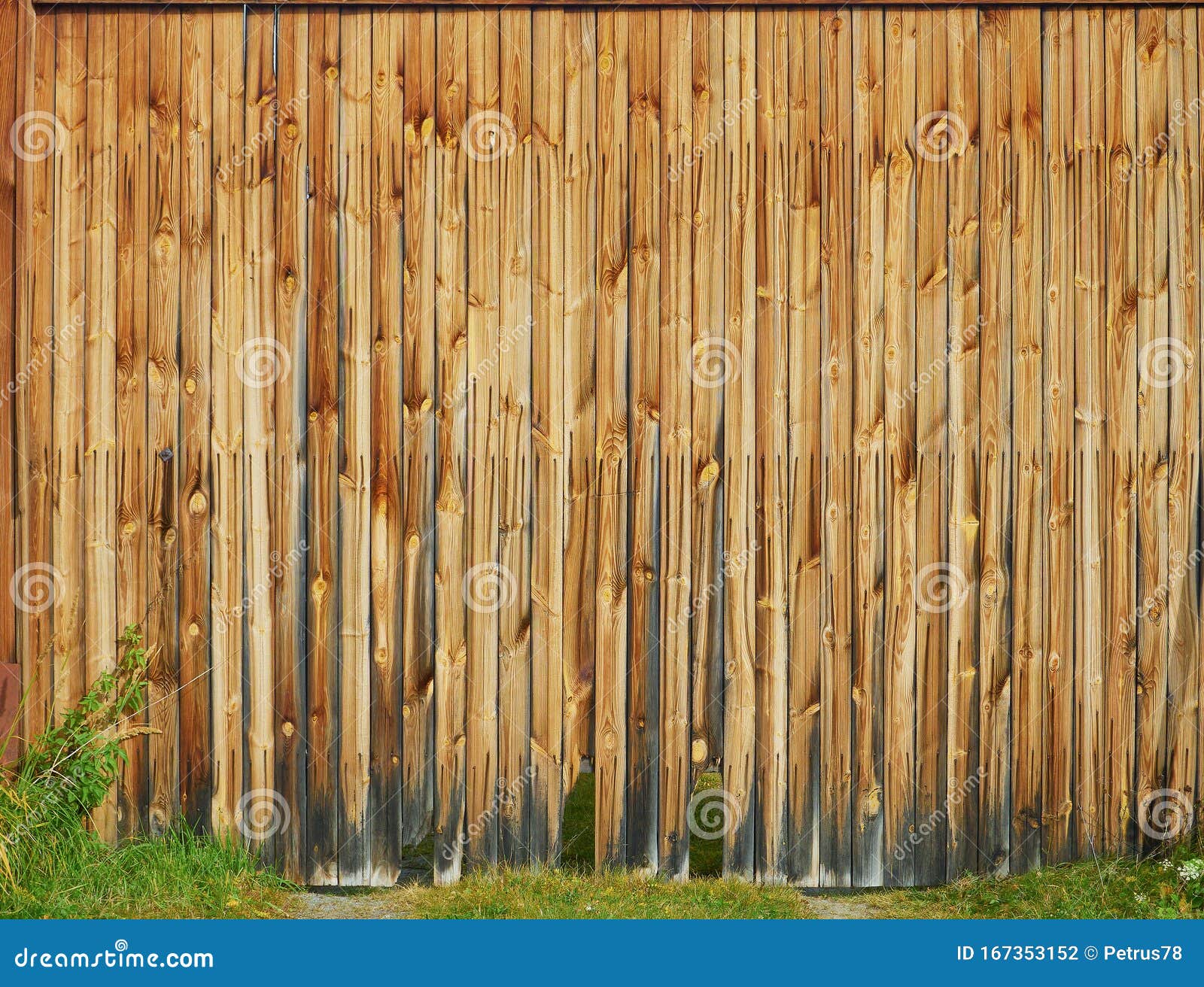 Old Wooden Closed Yellow Gate with Rust Stock Photo - Image of ...