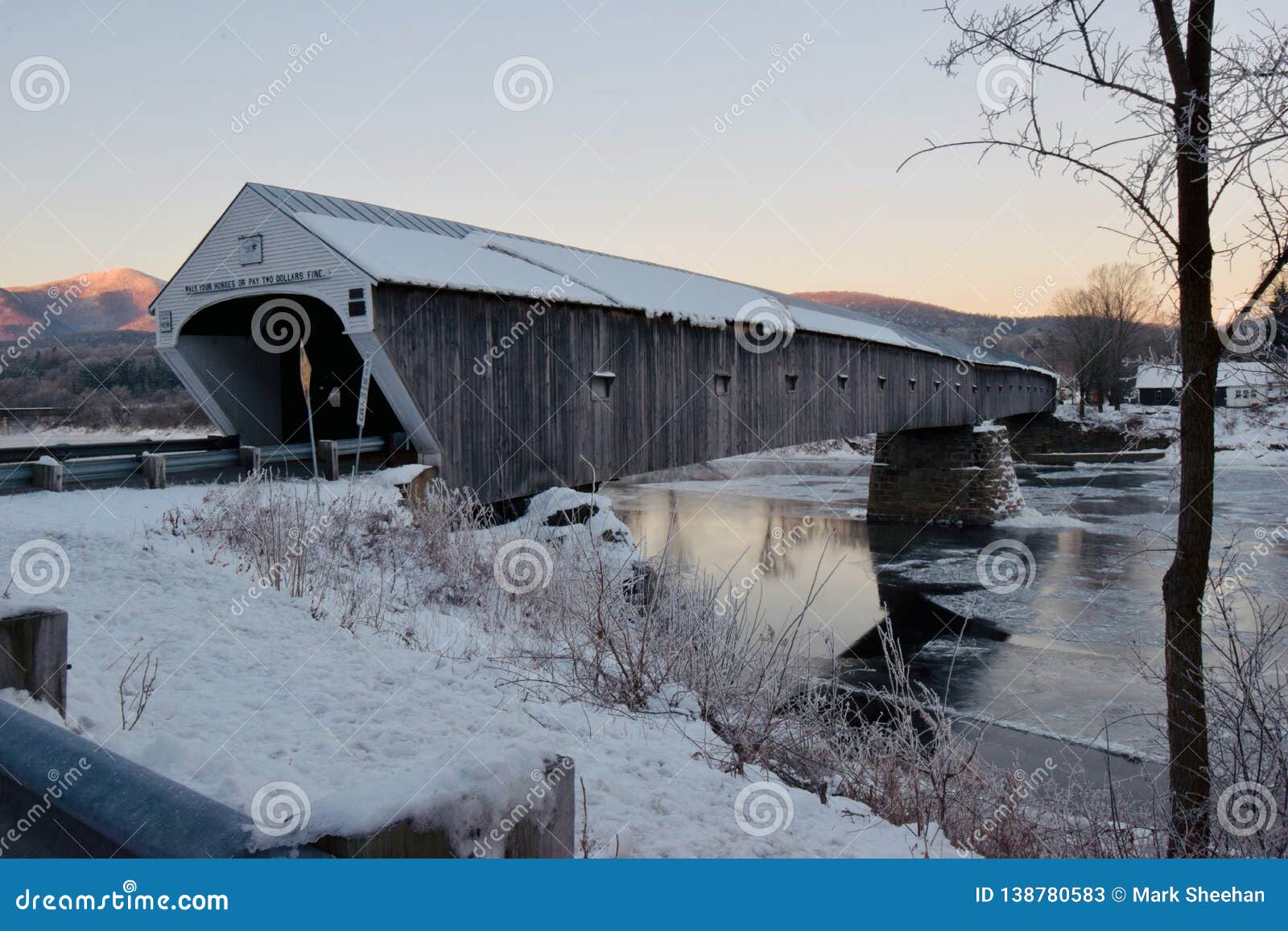 Covered Bridge in Cornish, NH Stock Image - Image of cornish, wooden ...