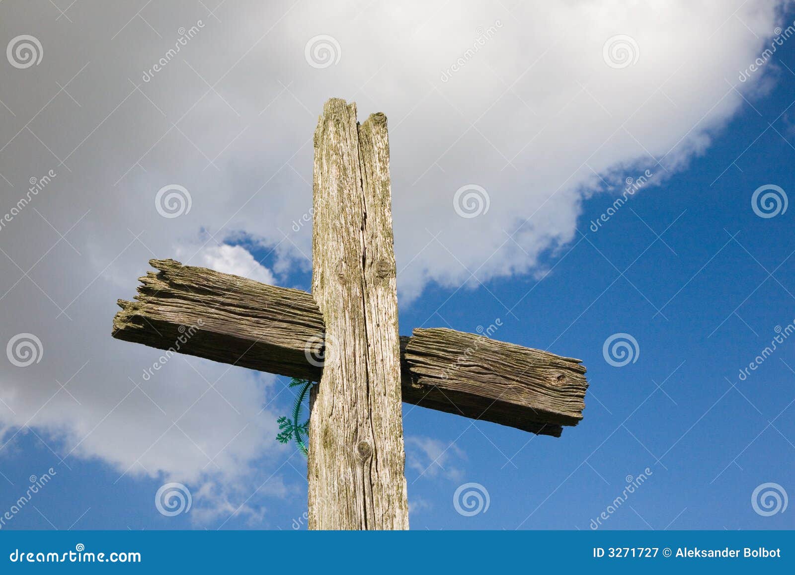 Old wooden cross stock image. Image of religion, broken - 3271727