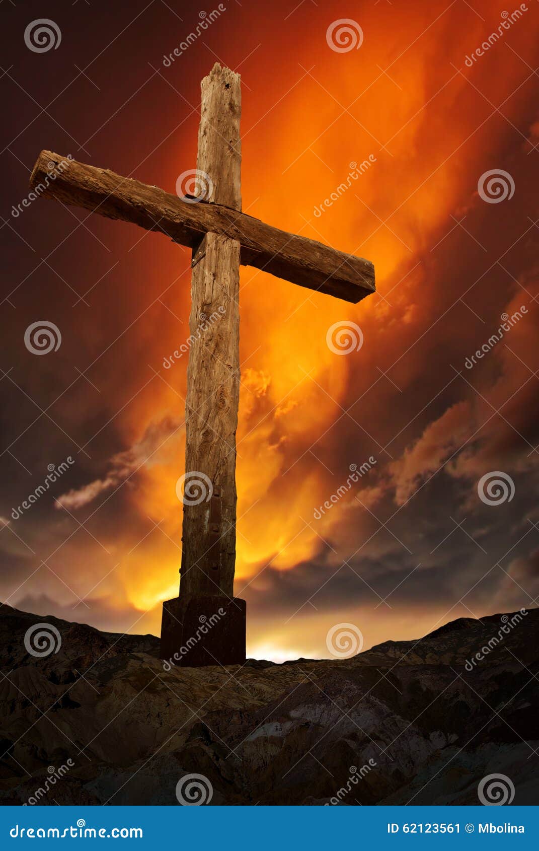 Old wooden cross stock image. Image of religious, dramatic - 62123561