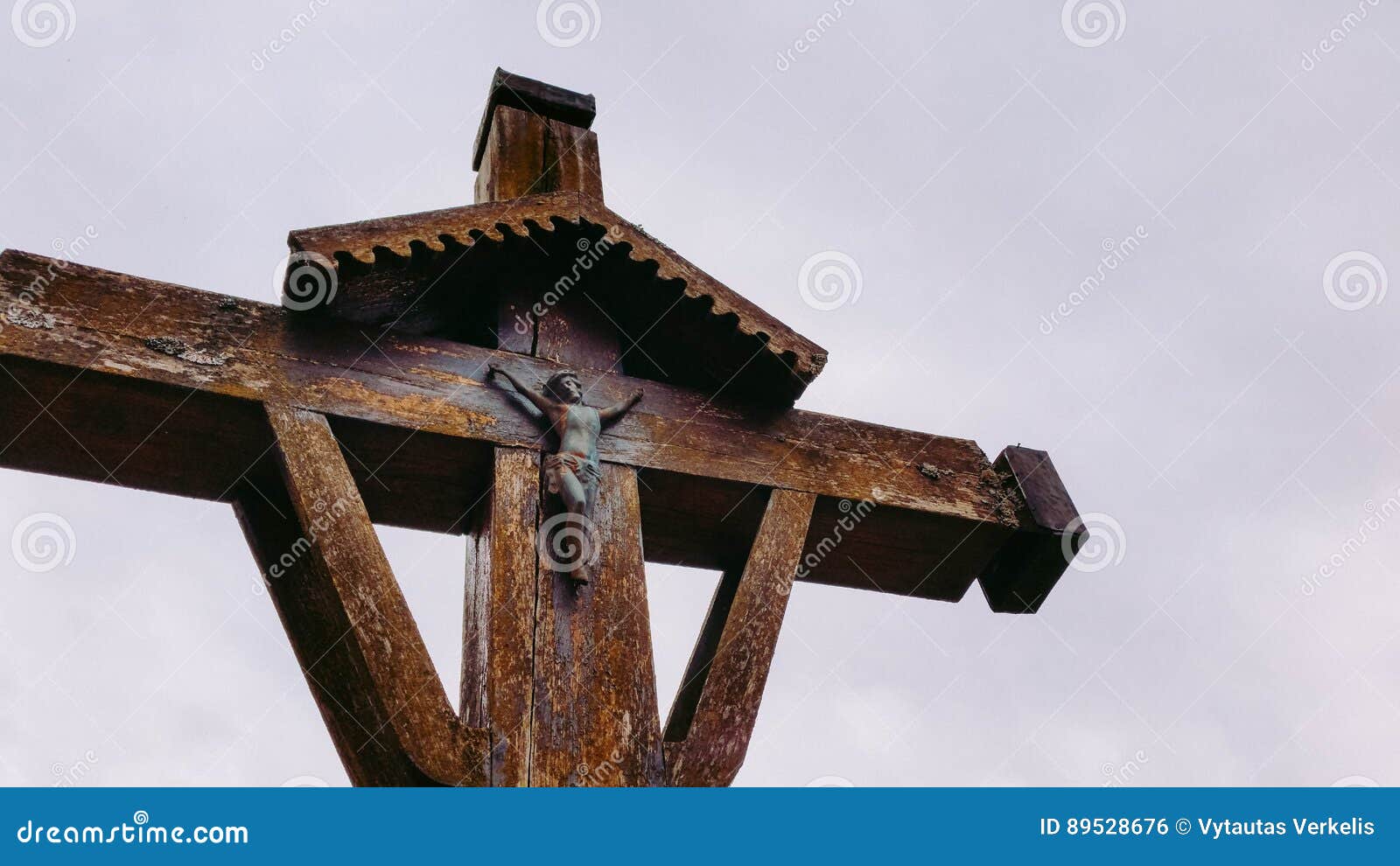 Old wooden cross stock photo. Image of religious, view - 89528676