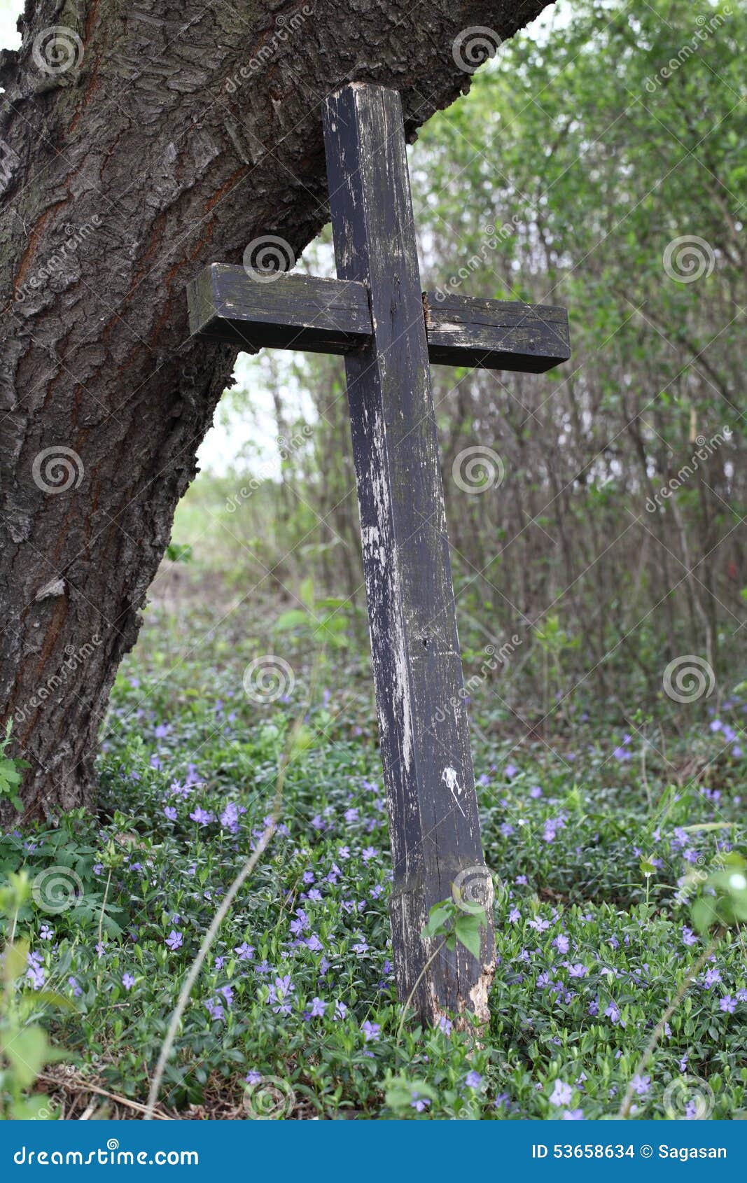Old wooden cross stock photo. Image of landmarks, autumn - 53658634