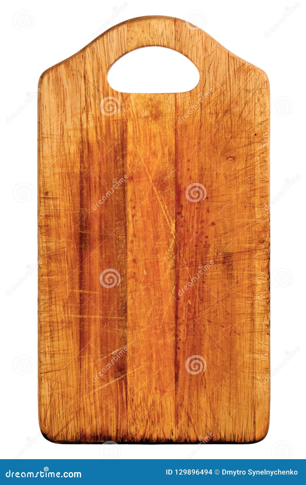 Old Wooden Cutting Board Isolated on White. Stock Photo - Image of ...