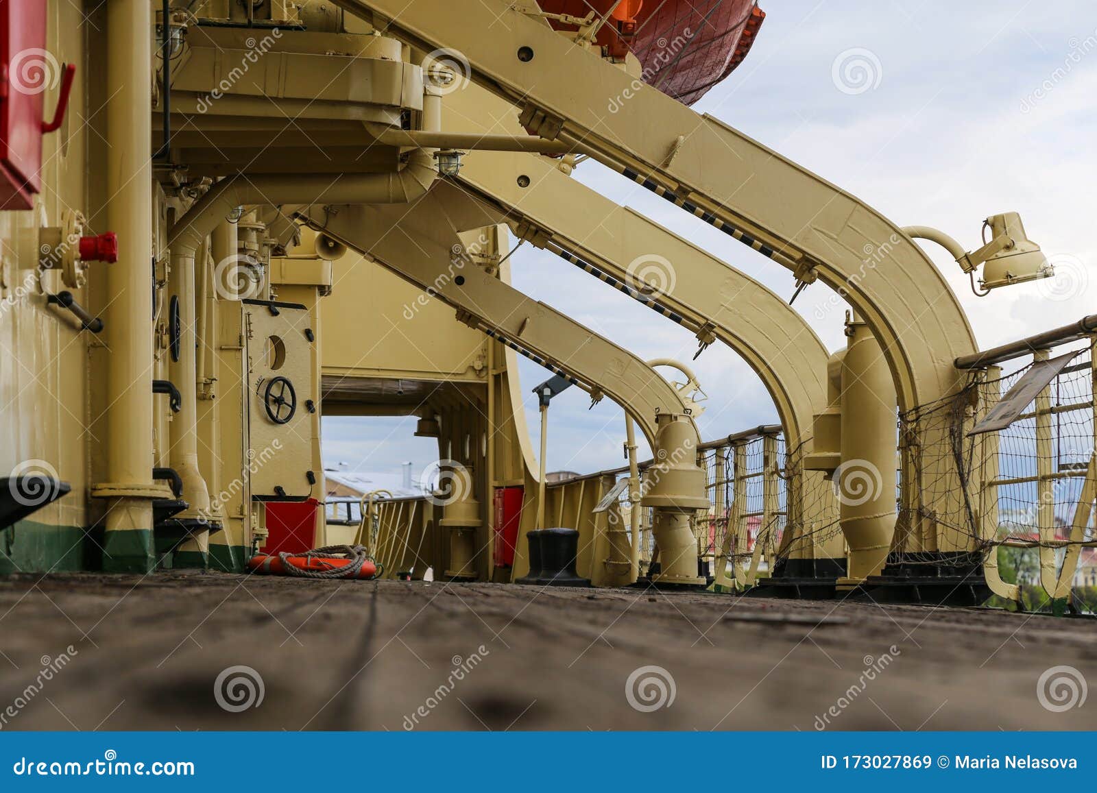 Old Wooden Deck of a Vintage Icebreaker Ship Stock Image - Image of ...