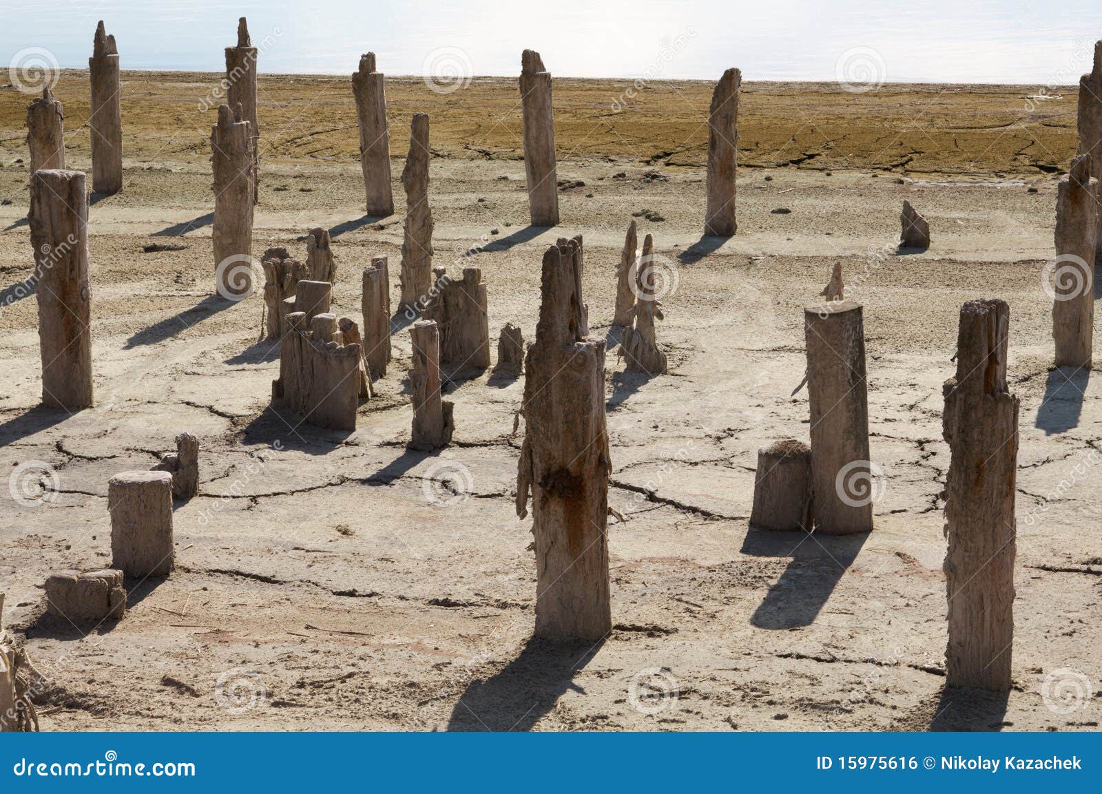 The Old Wooden Destroyed Columns Stock Photo - Image of rough, column ...