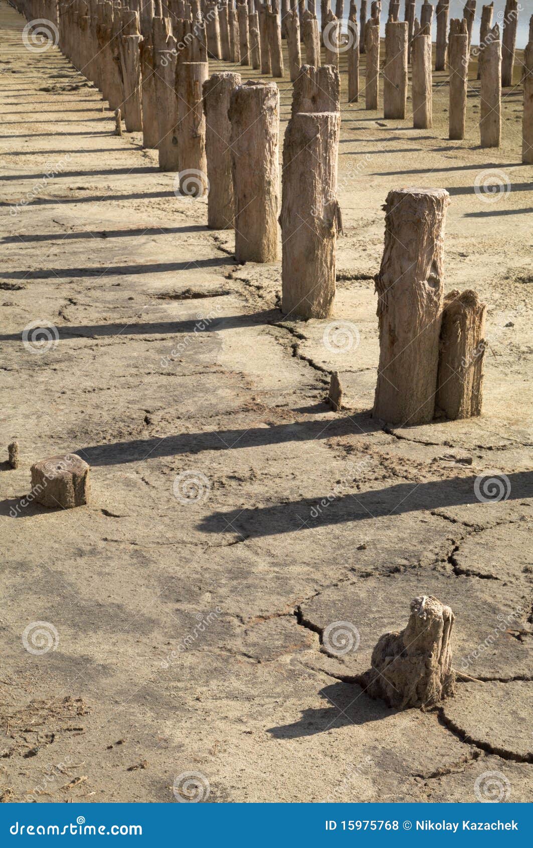 The Old Wooden Destroyed Columns Stock Photo - Image of frame ...