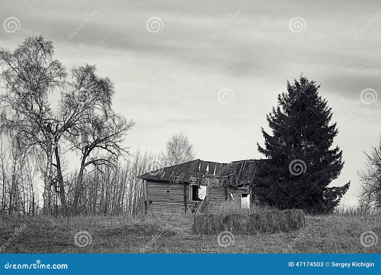 Old wooden destroyed house stock image. Image of background - 47174503
