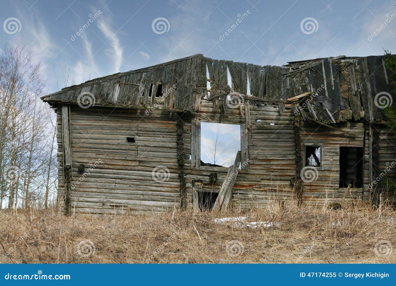 Old wooden destroyed house stock image. Image of broken - 47174255