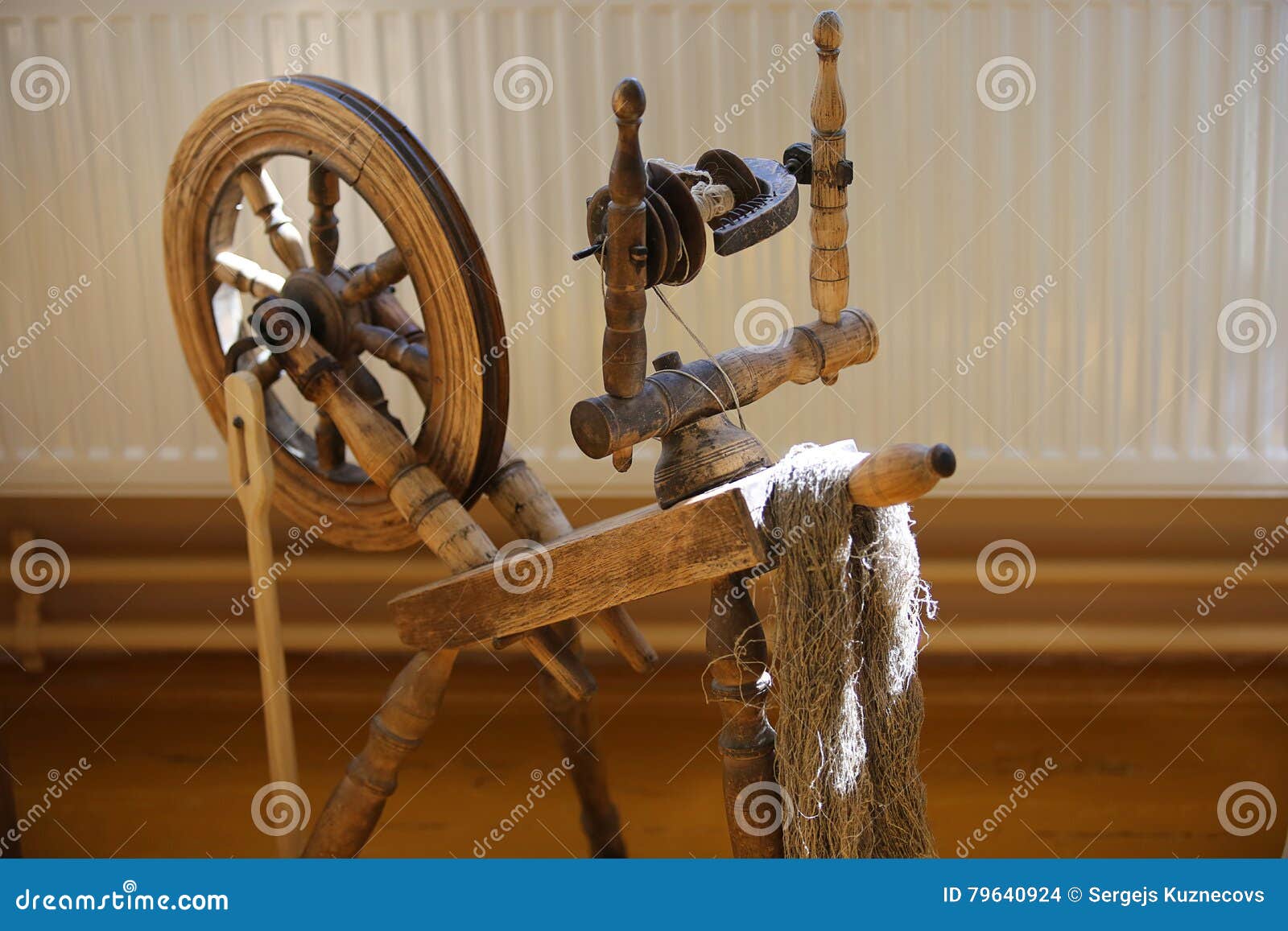 Old wooden distaff stock photo. Image of culture, hobby - 79640924