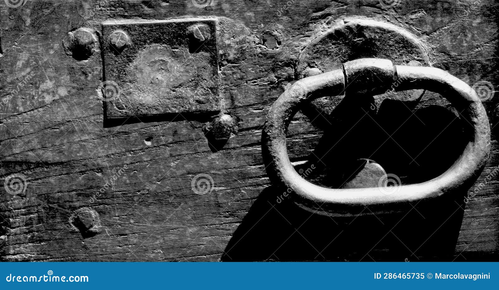 Old rugged door handle stock image. Image of knocker - 286465735