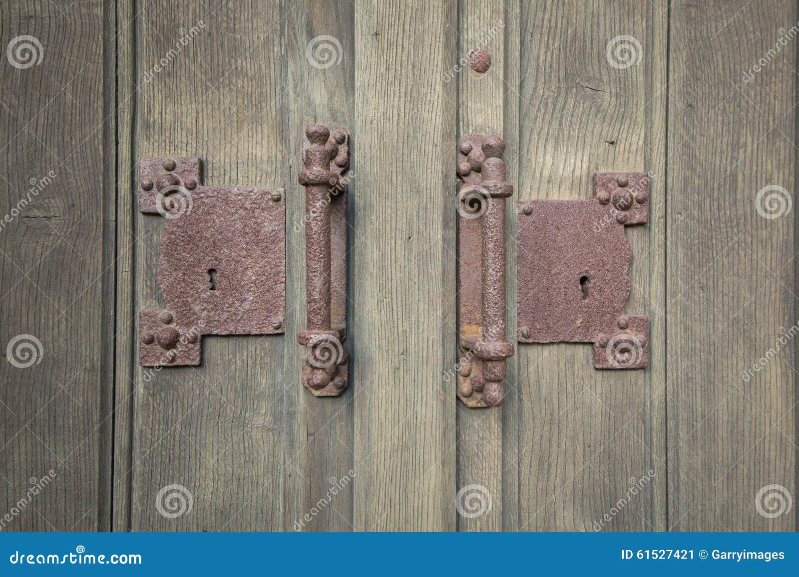 Old Wooden Door Handle with Pattern. Stock Image - Image of wood ...
